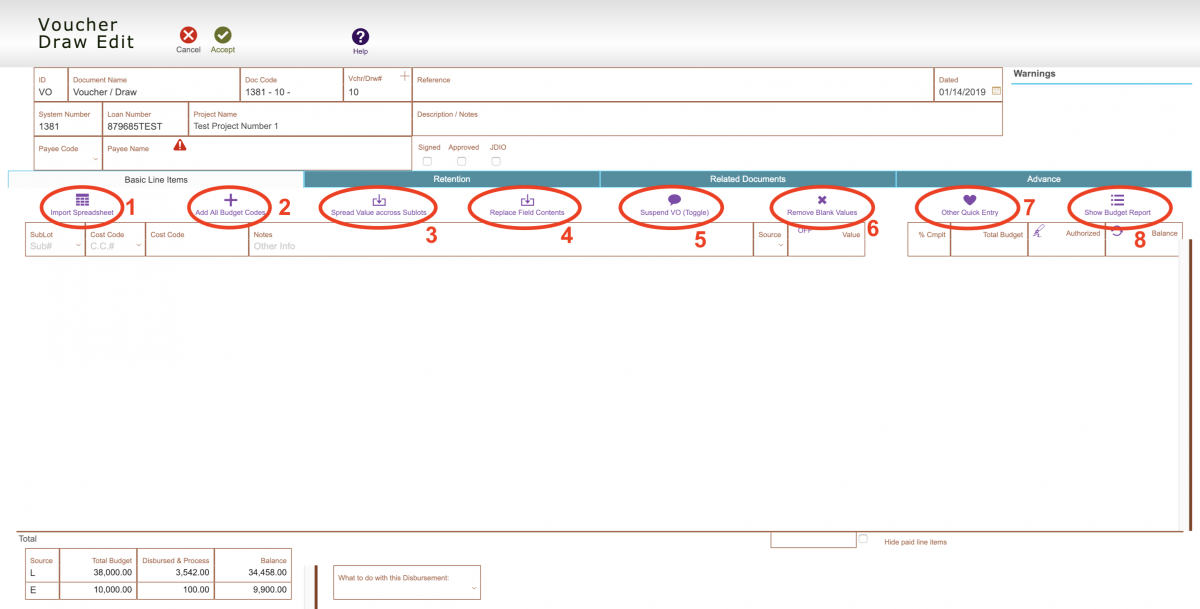 Voucher/Draw Screen Overview - ECL Help Desk