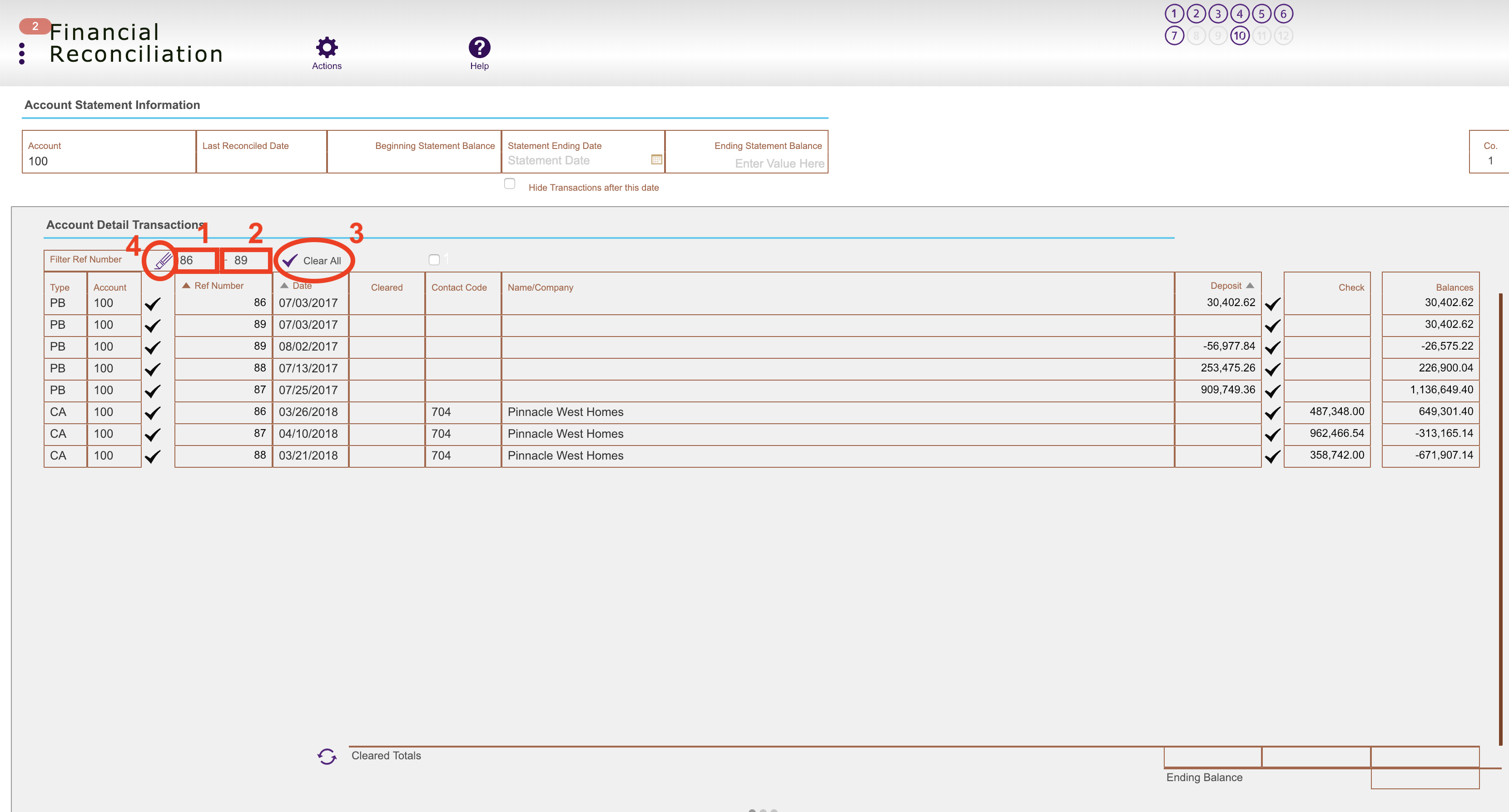 Clearing a Range of Checks - ECL Help Desk