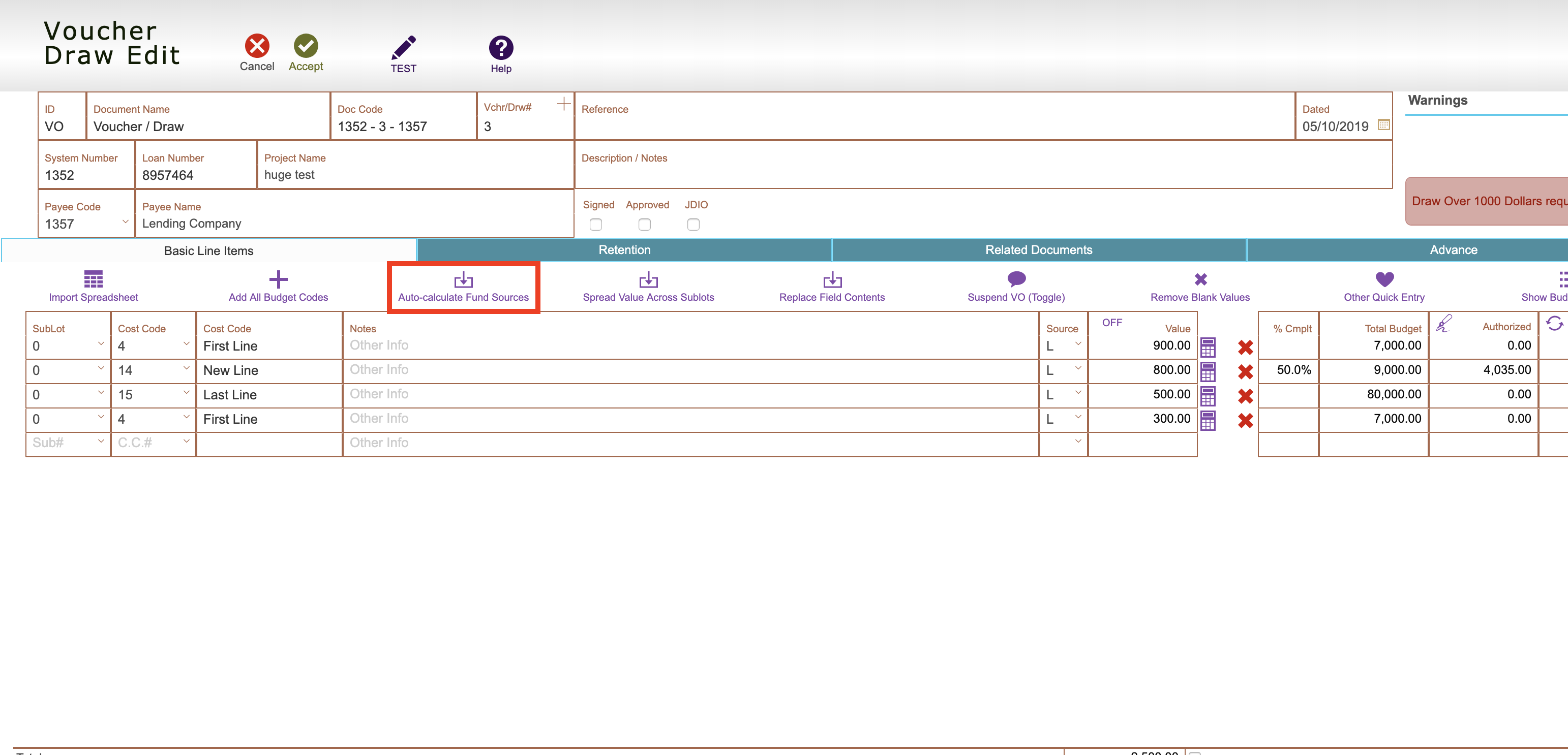 Auto Calculate Fund Sources for a Voucher/Draw - ECL Help Desk
