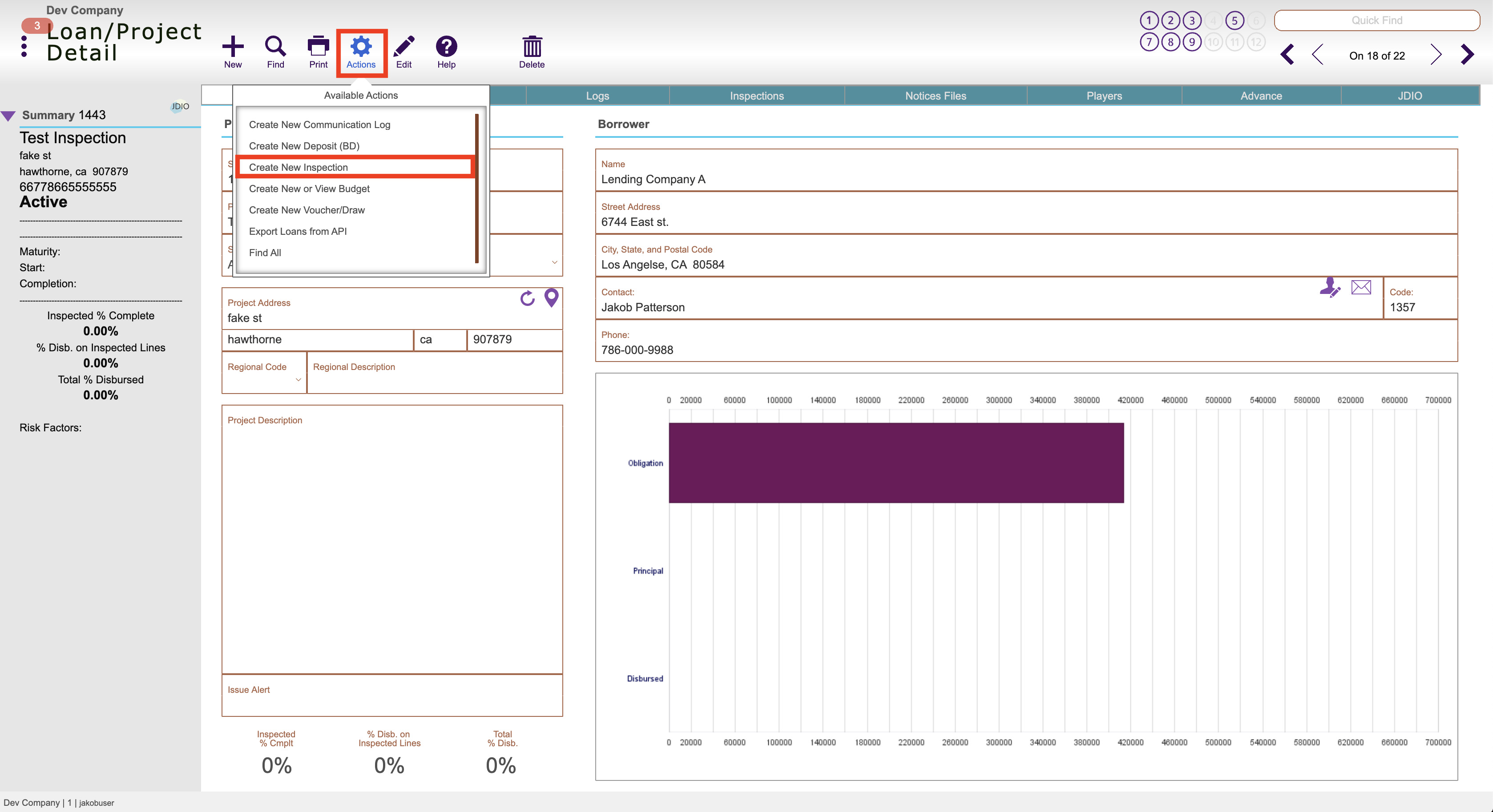 Create/Request New Inspection - ECL Help Desk